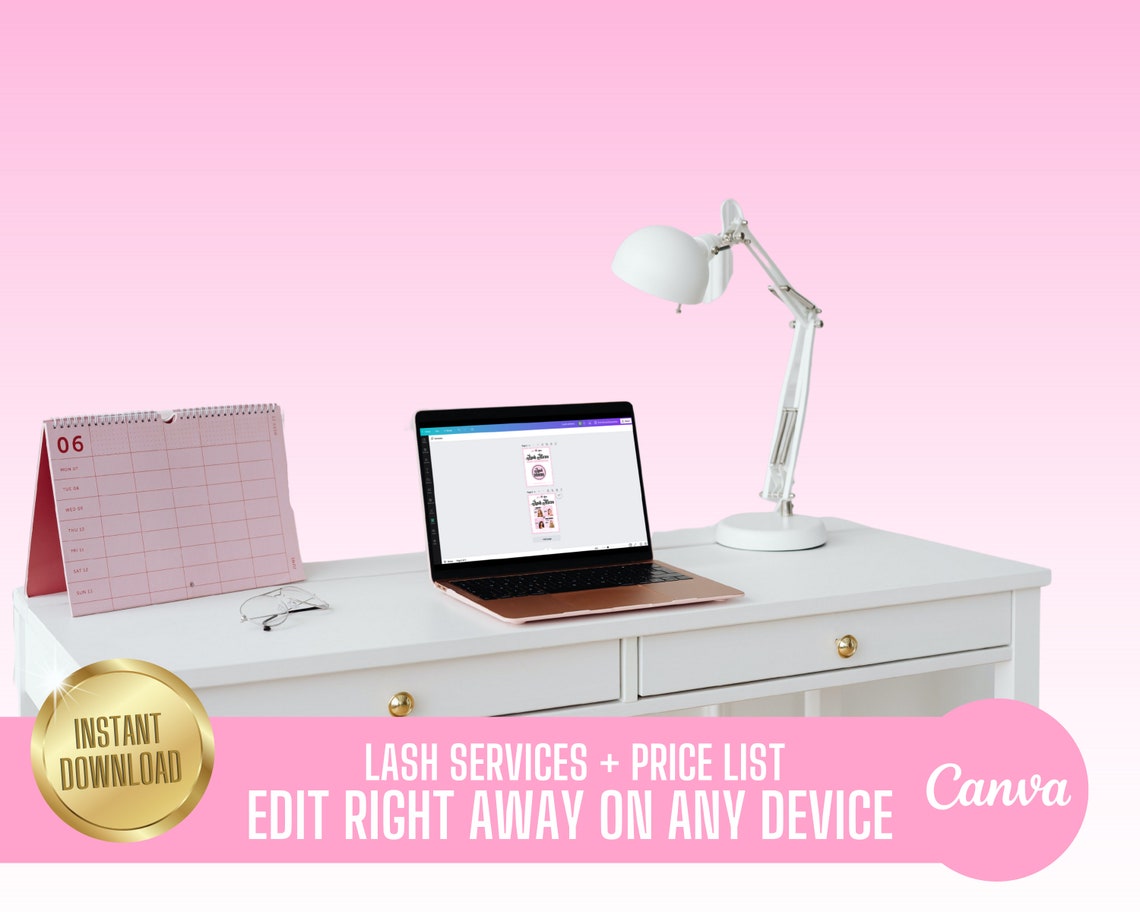 Lashes Menu, Extensions Tech Price List, Lash Tech Services, Y2K Flyer ...