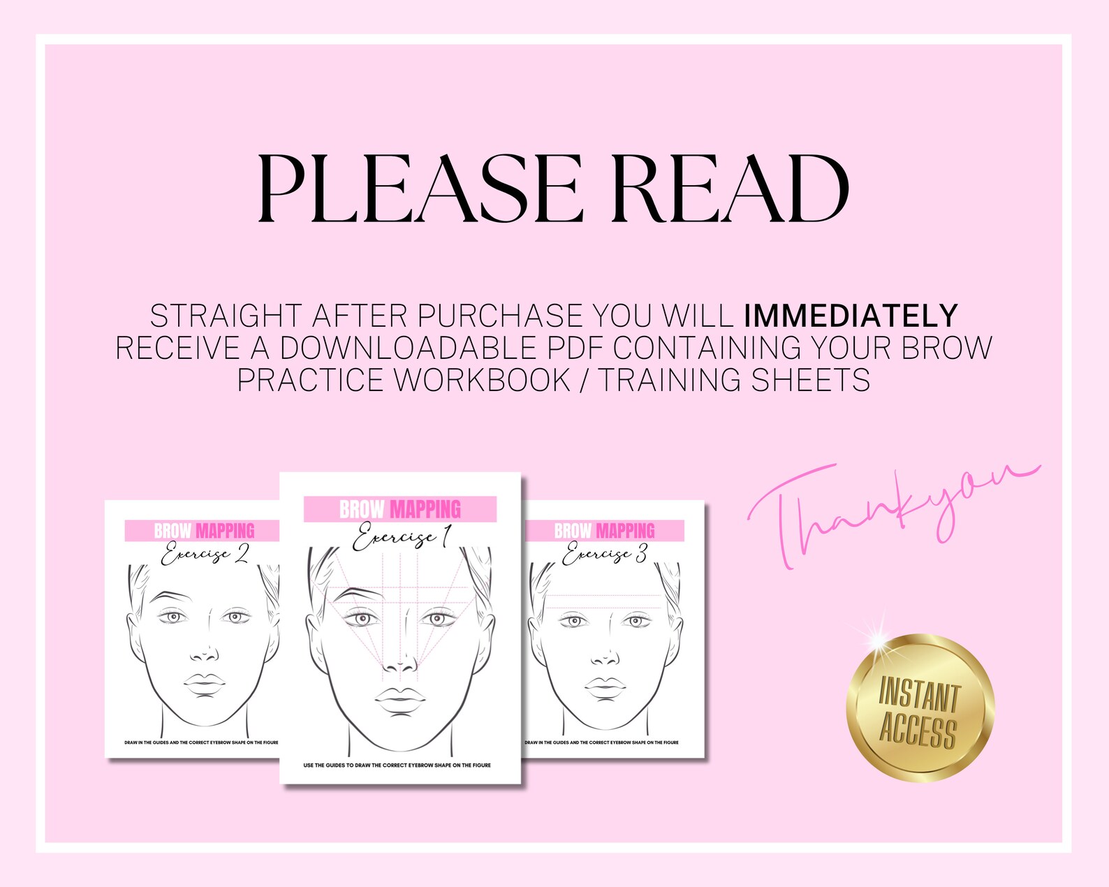 Brow Mapping Exercise Sheets, Printable PDF, Learn or Teach, Student or ...