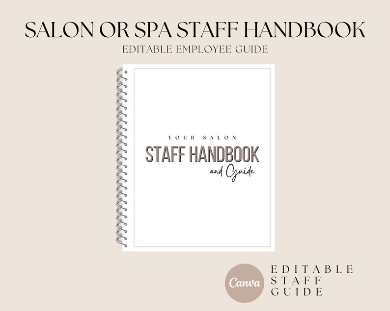 Salon Staff Handbook, Employee Handbook, Spa Staff Handbook, Employees ...