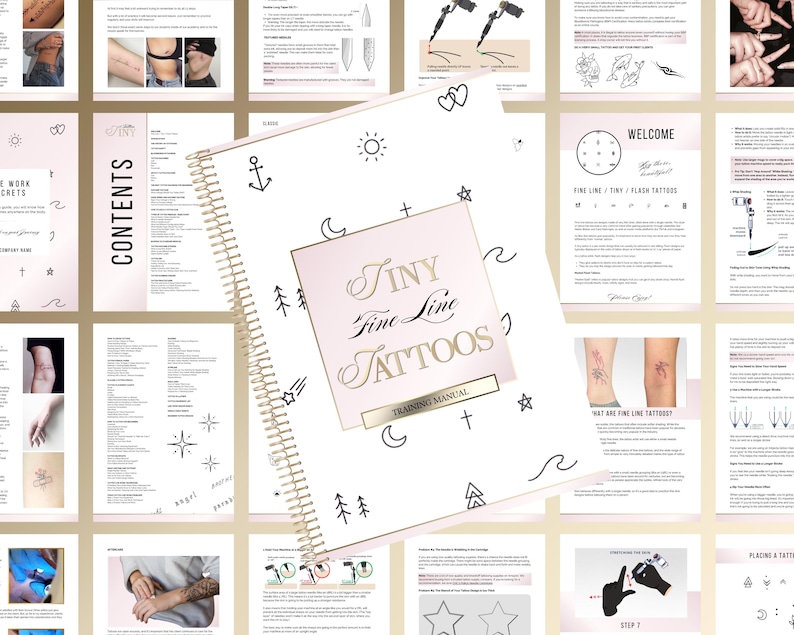 Fineline Tattoo Training Manual: Editable Canva Template (200 Pages ...