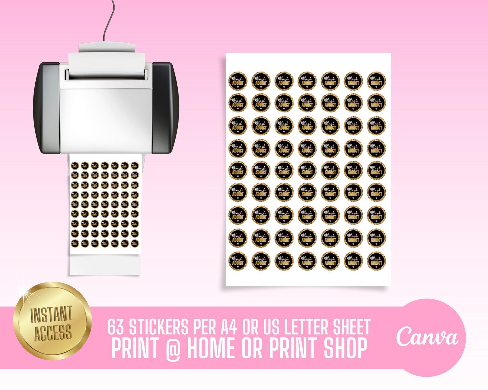 Lash Logo Stickers, Eyelashes Logo, Lash Labels, Lash Pop Label ...