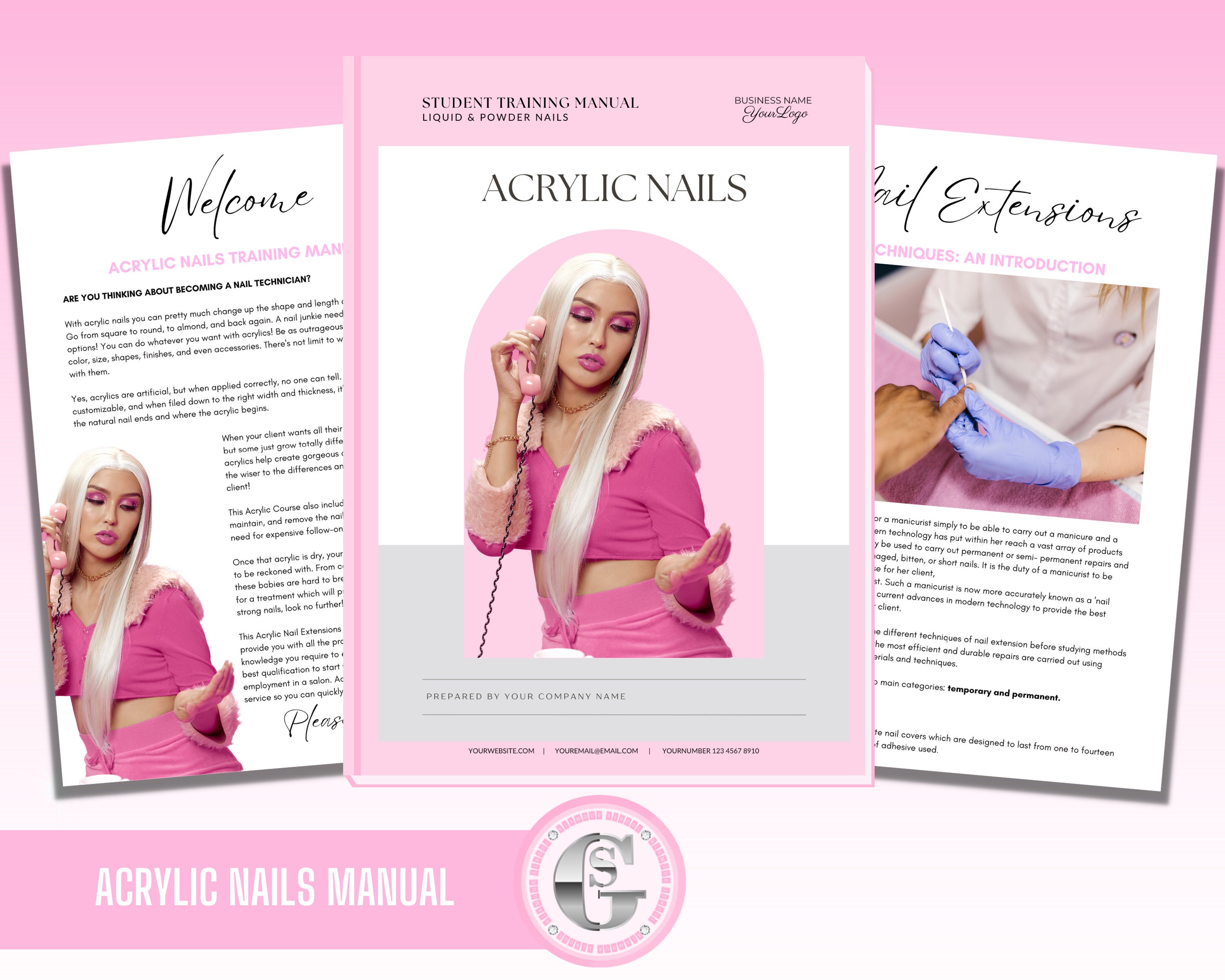 Acrylic Nails Training Manual, Editable Training Manual, Edit in Canva ...