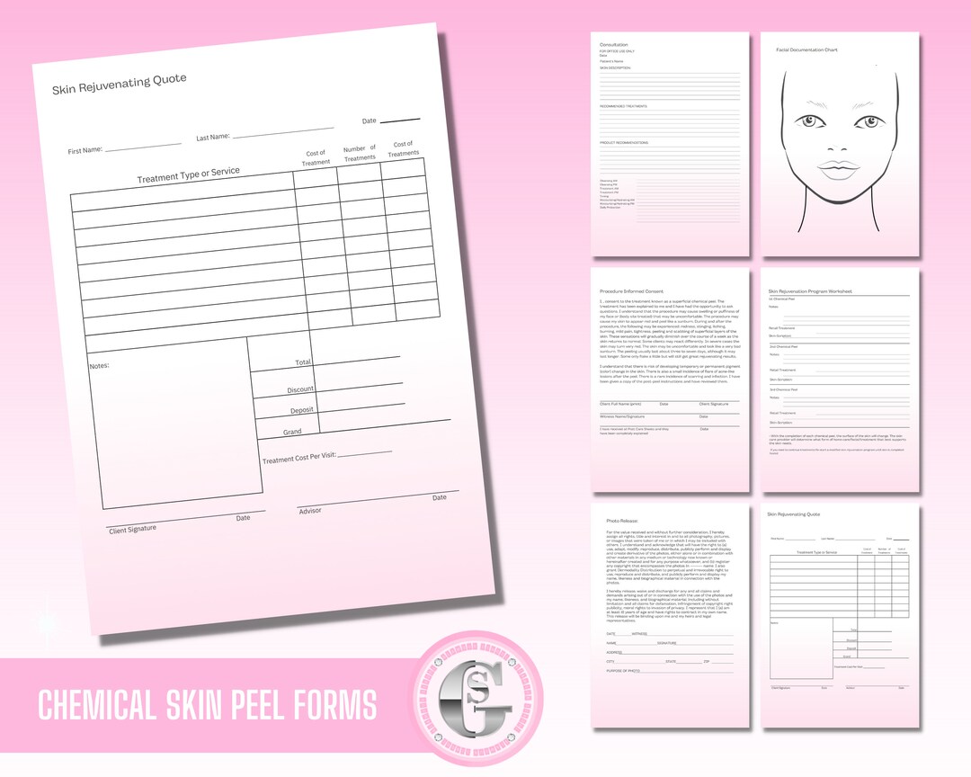 Chemical Peels Consent Forms Bundle, Medical Peels Forms, Skin Peels ...