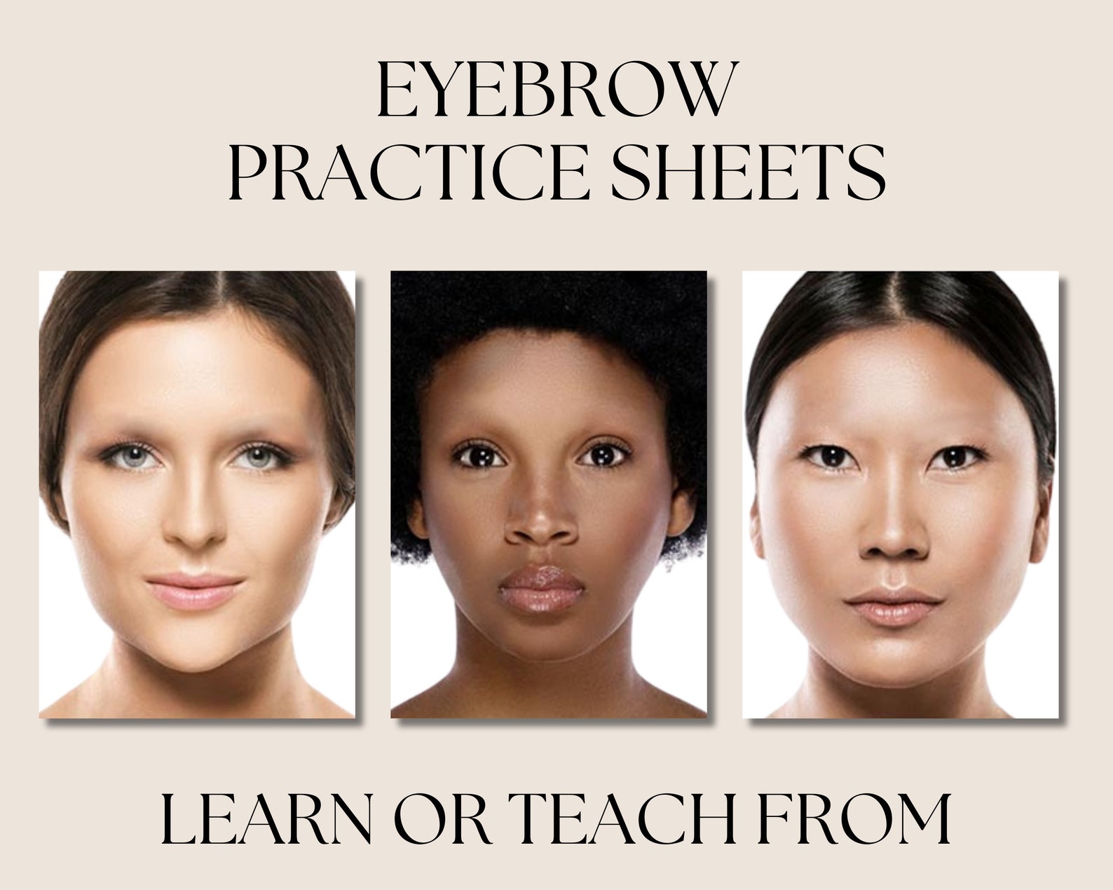 Eyebrow Practice Sheets, Brow Mapping, Microblading Practice ...