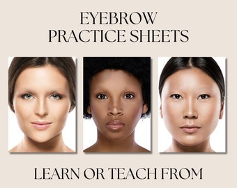Eyebrow Practice Sheets, Brow Practice Forms, Brow Mapping ...