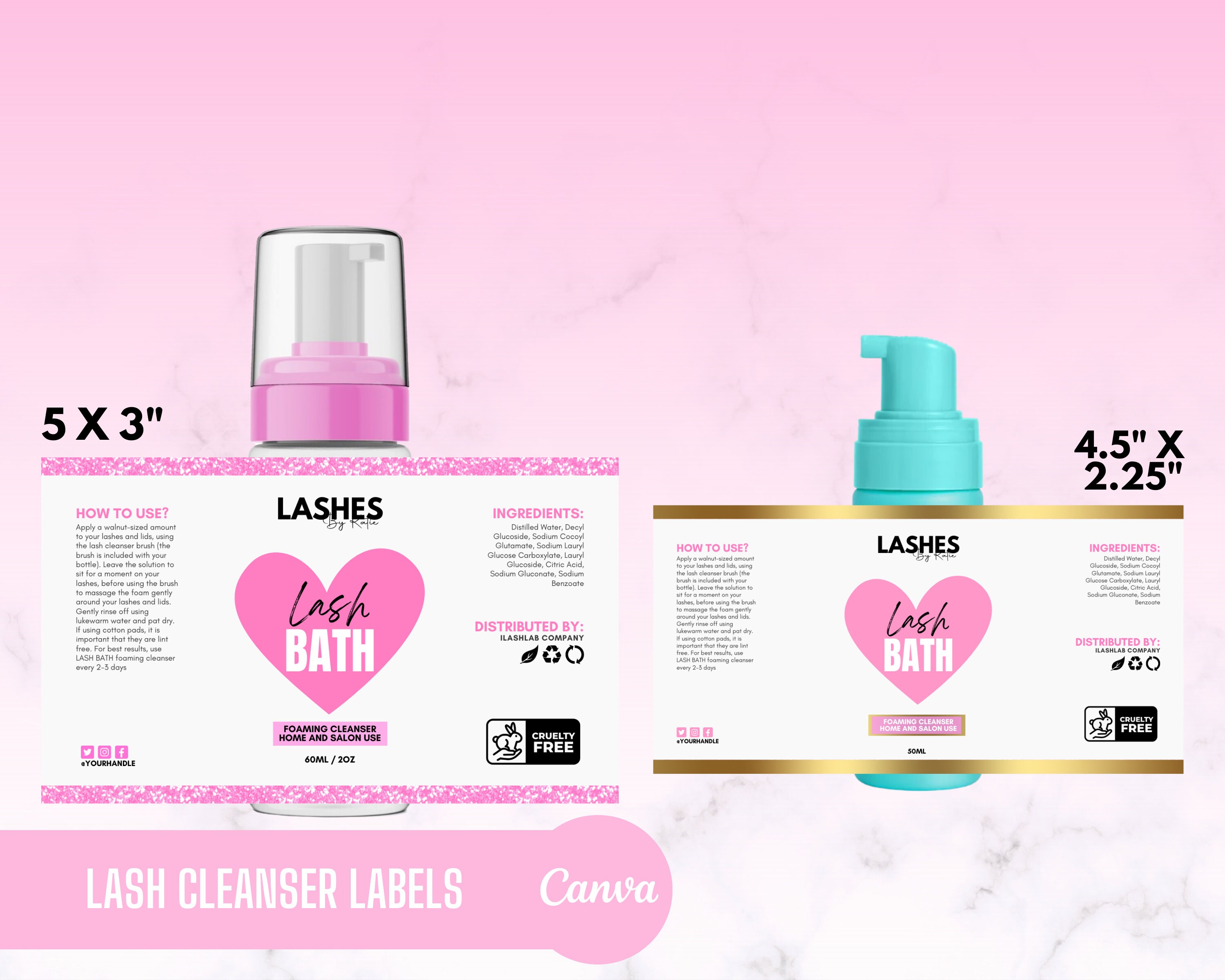 Lash Cleanser Labels, DIY, Lash Shampoo Label, Lash Bath Label, Lash ...