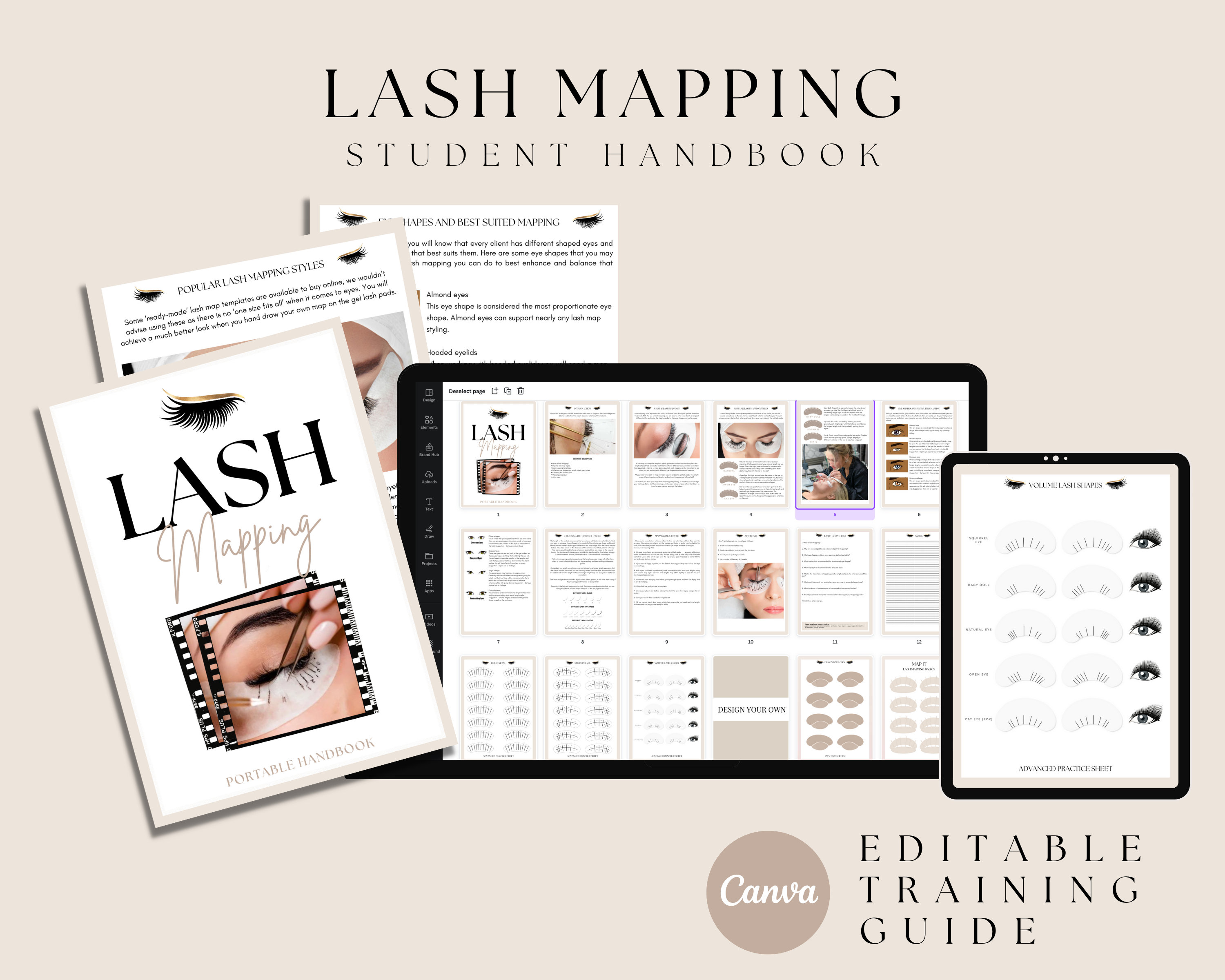 Lash Mapping Student Handbook, Lash Map Training Guide, Lash Maps ...