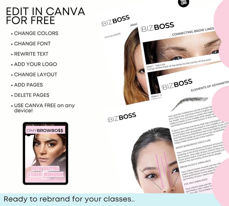 Editable Brow Mapping Workbook Template, Brow Mapping Training Guide ...