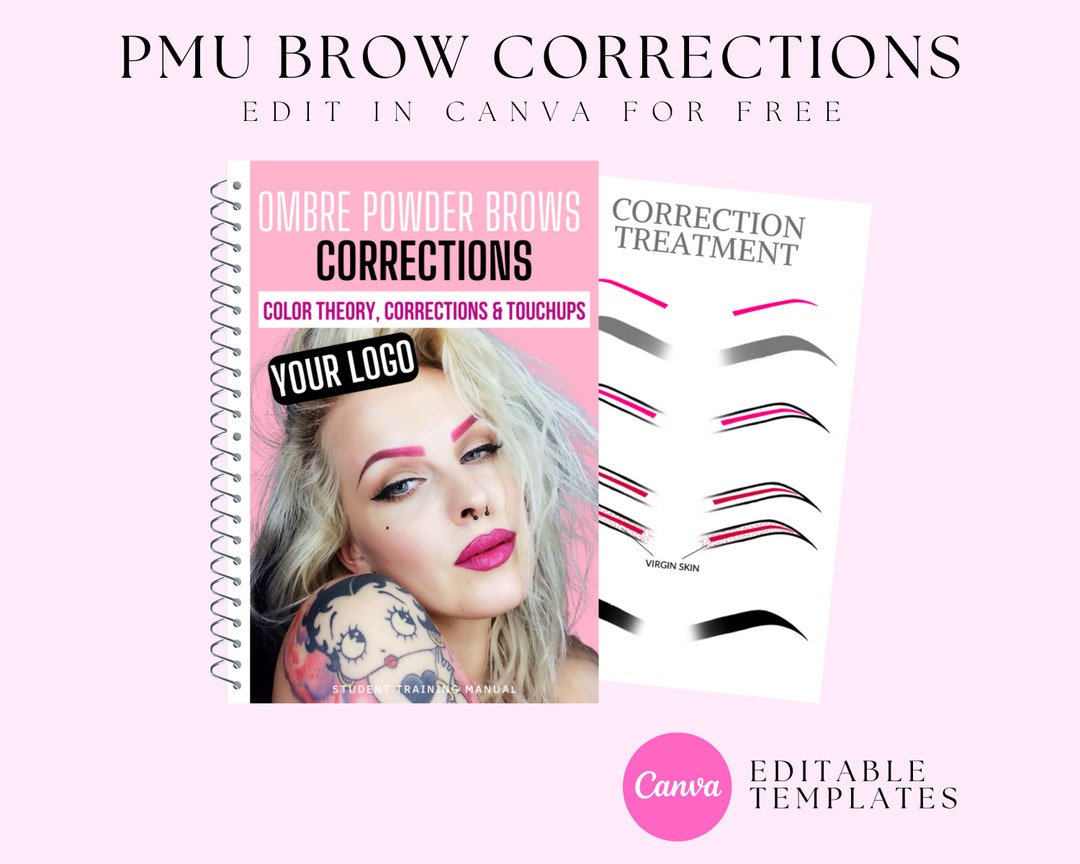 PMU Brow Corrections, Editable Training Manual, Micropigmentation, Add ...