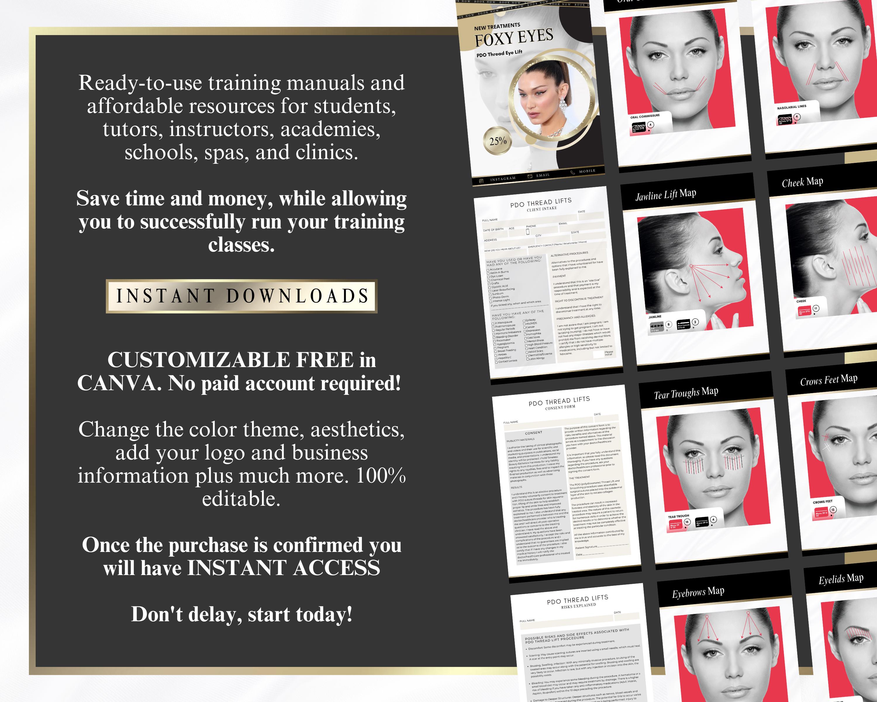 PDO Threads Training Manual, PDO Threads Mapping, Training & Mapping, Aesthetics Treatments ...