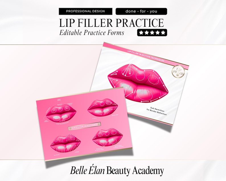 Lip Fillers Practice Sheets, Lip Filler Student, Educator, Lip ...