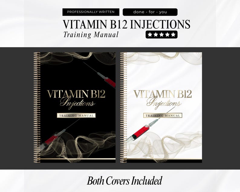 Vitamin B12 Injection Training Manual: IM + Sub Q, Canva Template (60 ...