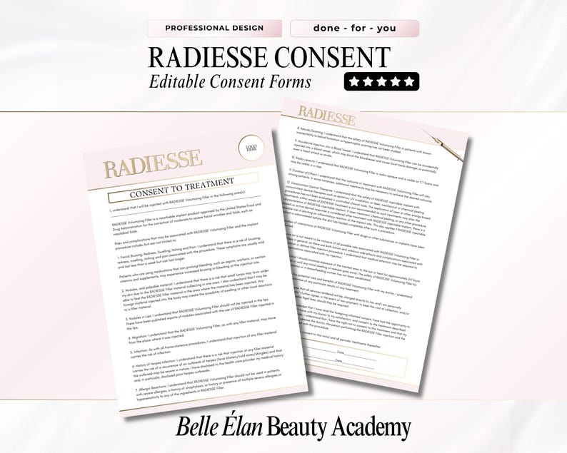 Editable Radiesse Consent Forms: Dermal Filler Client Intake (canva ...