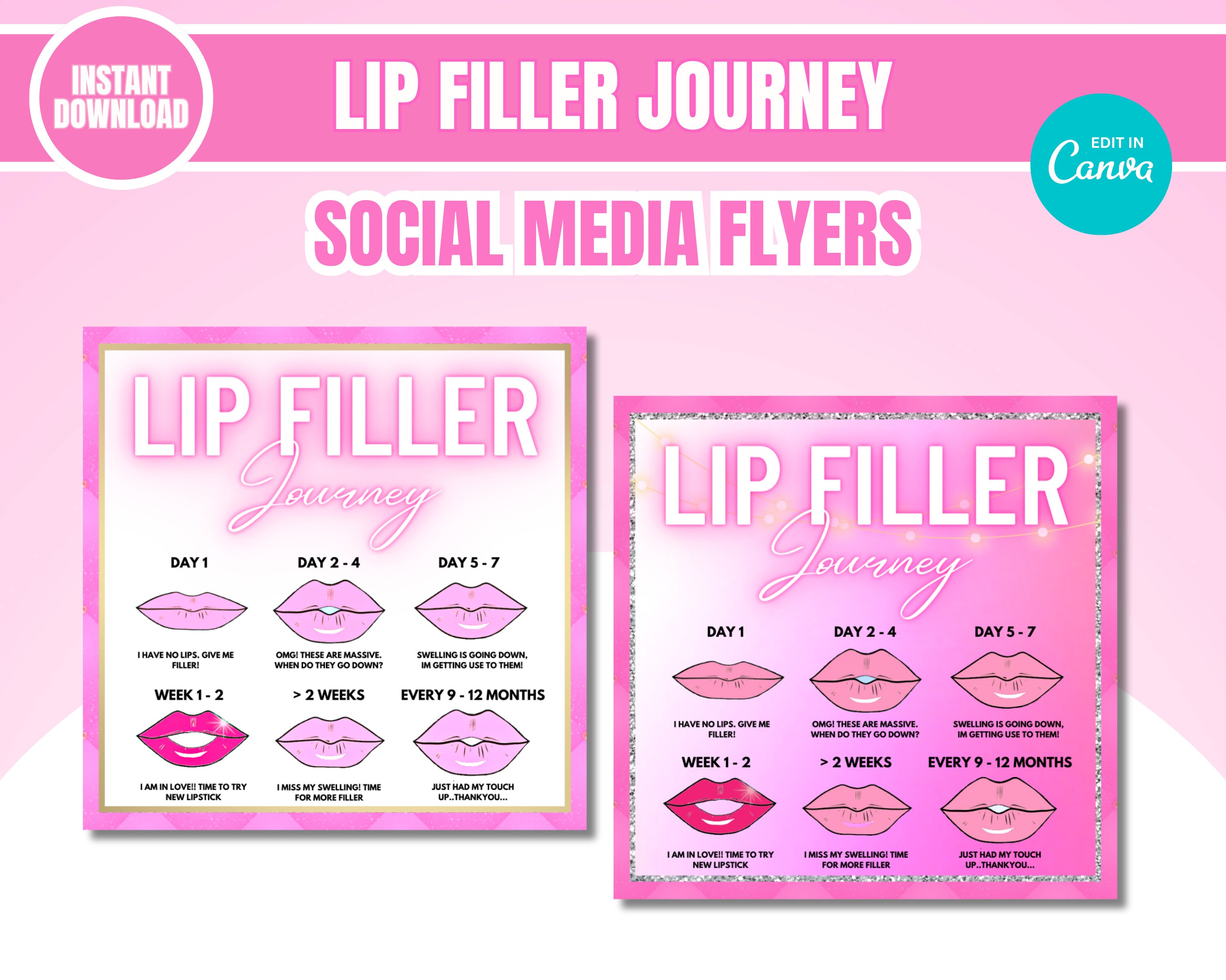 Lip Filler Journey Flyer Lip Injections Templates Lip Fillers Nurse Injector Flyer