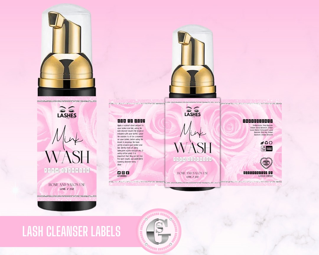 Lash Cleanser Labels, Lash Foam Label, DIY, Lash Shampoo Label, Lash ...