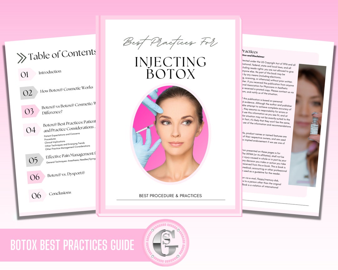 Botox Guidelines Handbook, Medspa, Nurse Injector or Physician Handout ...
