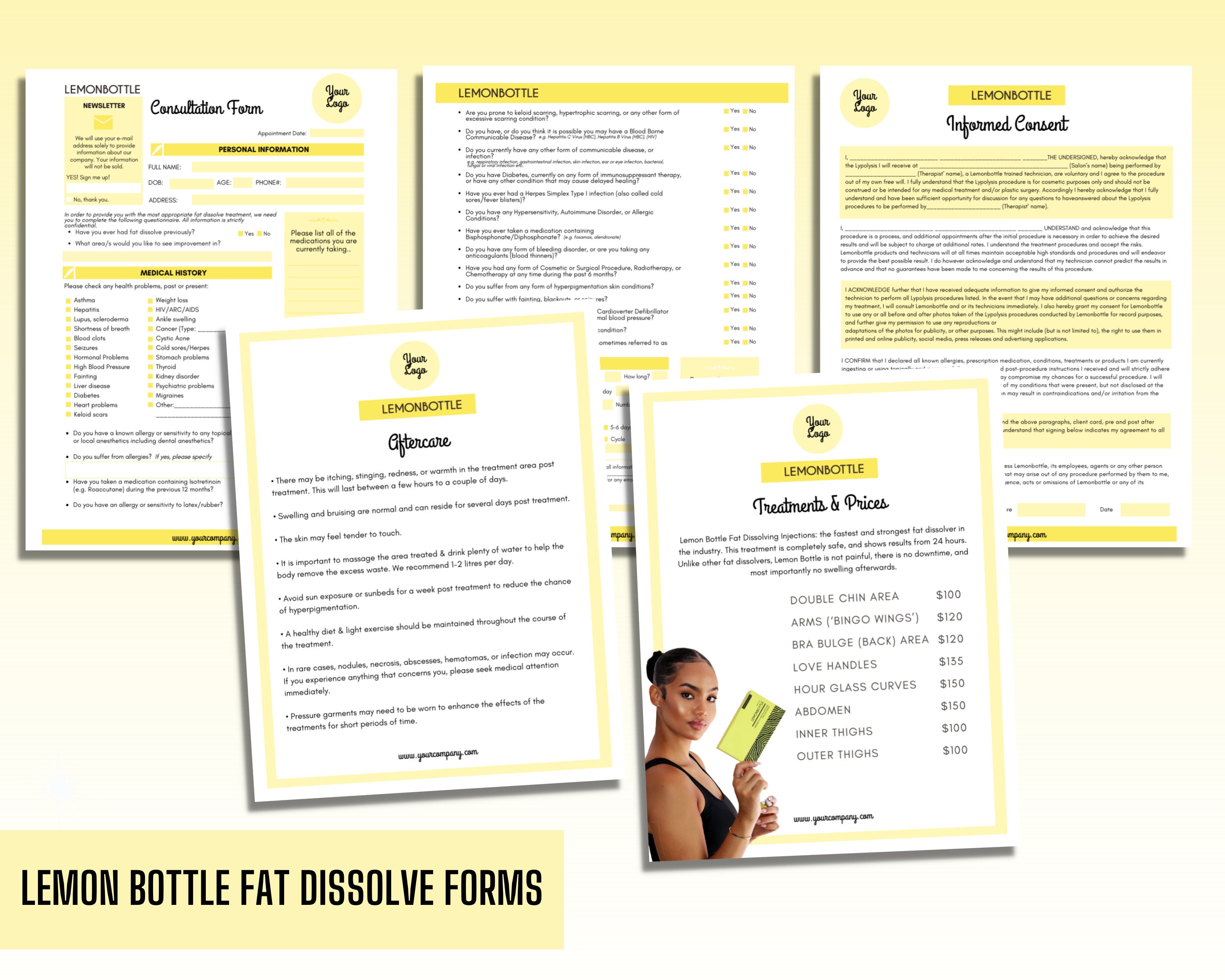 Lemon Bottle Fat Dissolve Consultation Forms, Lemon Bottle Forms, Fat ...