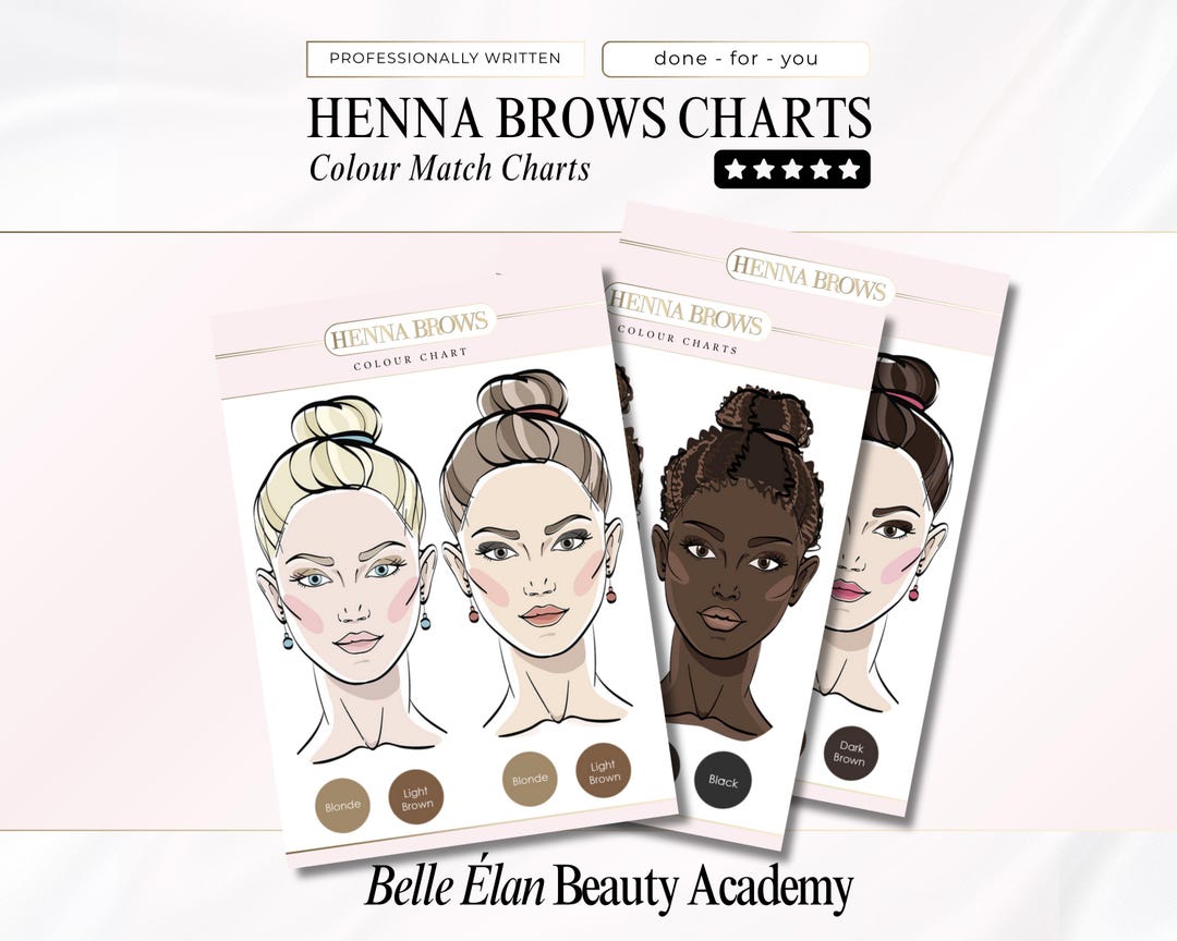 Henna Brow Color Matching Chart Templates: Editable Canva Design ...