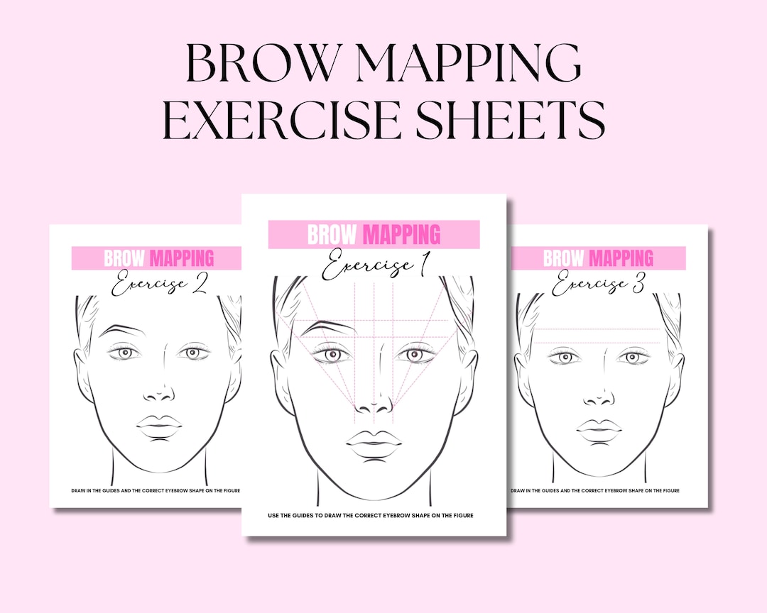 Brow Mapping Exercise Sheets, Printable PDF, Learn or Teach, Student or ...