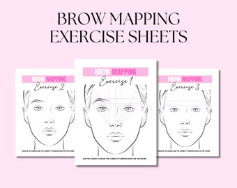 Brow Mapping Exercise Sheets, Printable PDF, Learn or Teach, Student or Tutor, Eyebrow Mapping ...