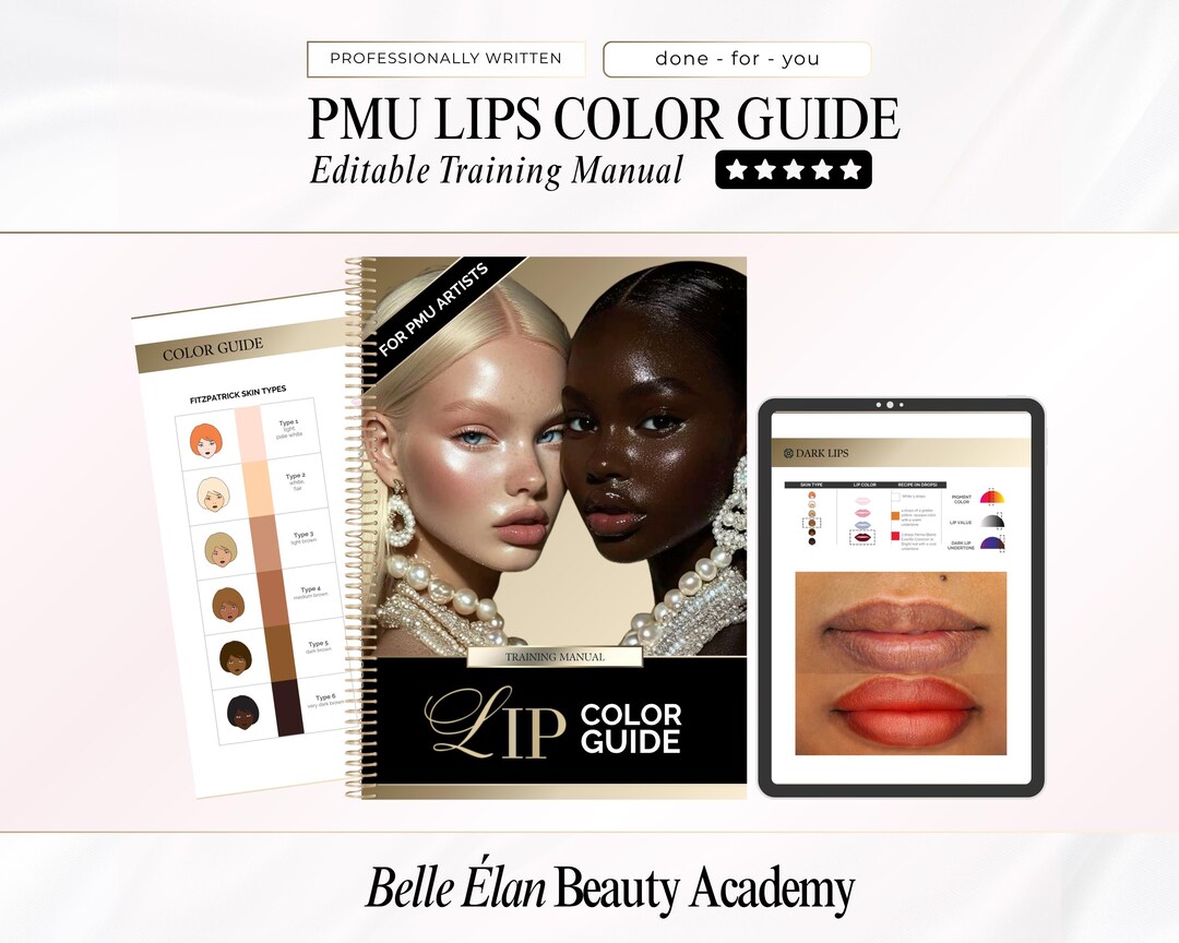 Lip Blush Colour Guide, PMU Lips Training Manual, Dark Lips ...