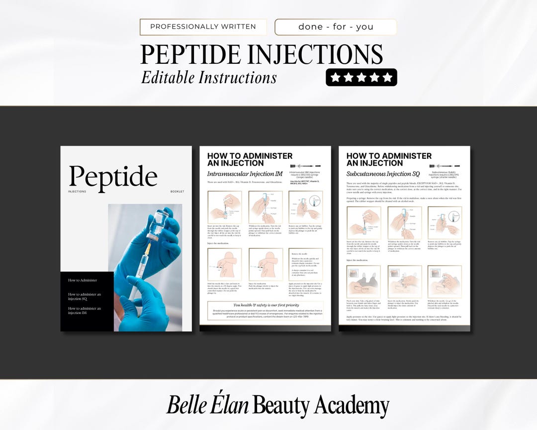 Peptide Injection Guide: Subcutaneous & Intramuscular (editable Canva ...