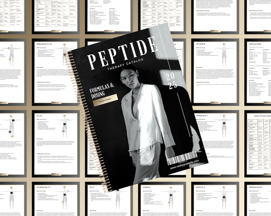 Peptide Therapy Formulas & Dosage: Cheat Sheet Ebook (canva Template ...