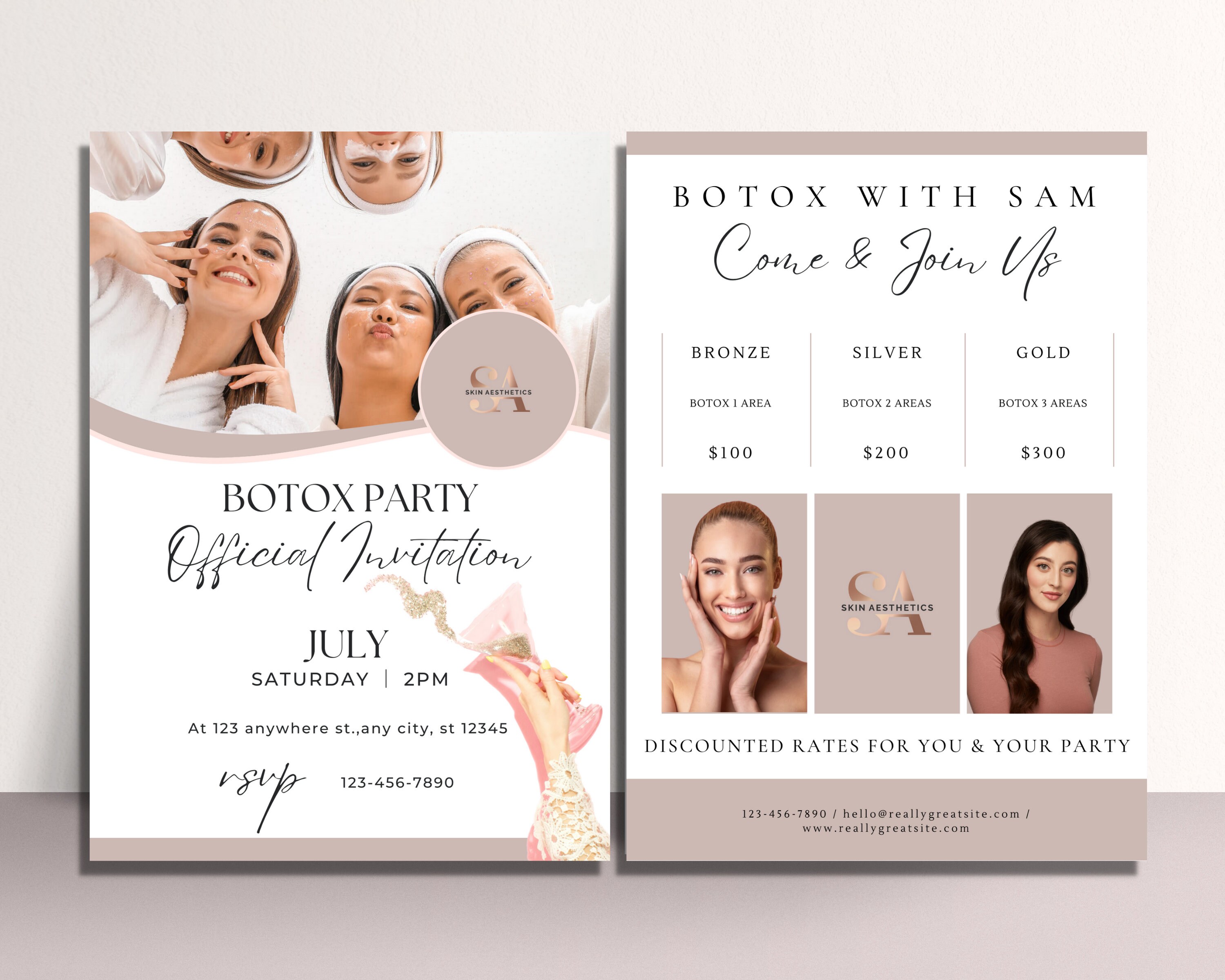 Editable Botox Party Invitation Template: Small Business Branding ...