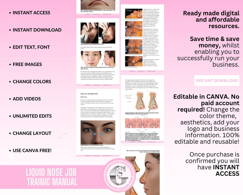 Liquid Nose Job Training Manual, Non Surgical Nose Job, Liquid Rhinoplasty, Nose Filler Guide ...