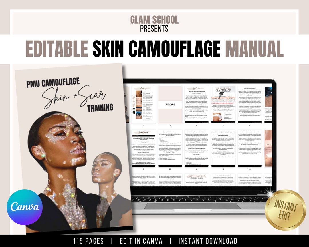 Skin Camouflage Training Manual: Scar & Stretchmark Tattoo (canva Edit ...
