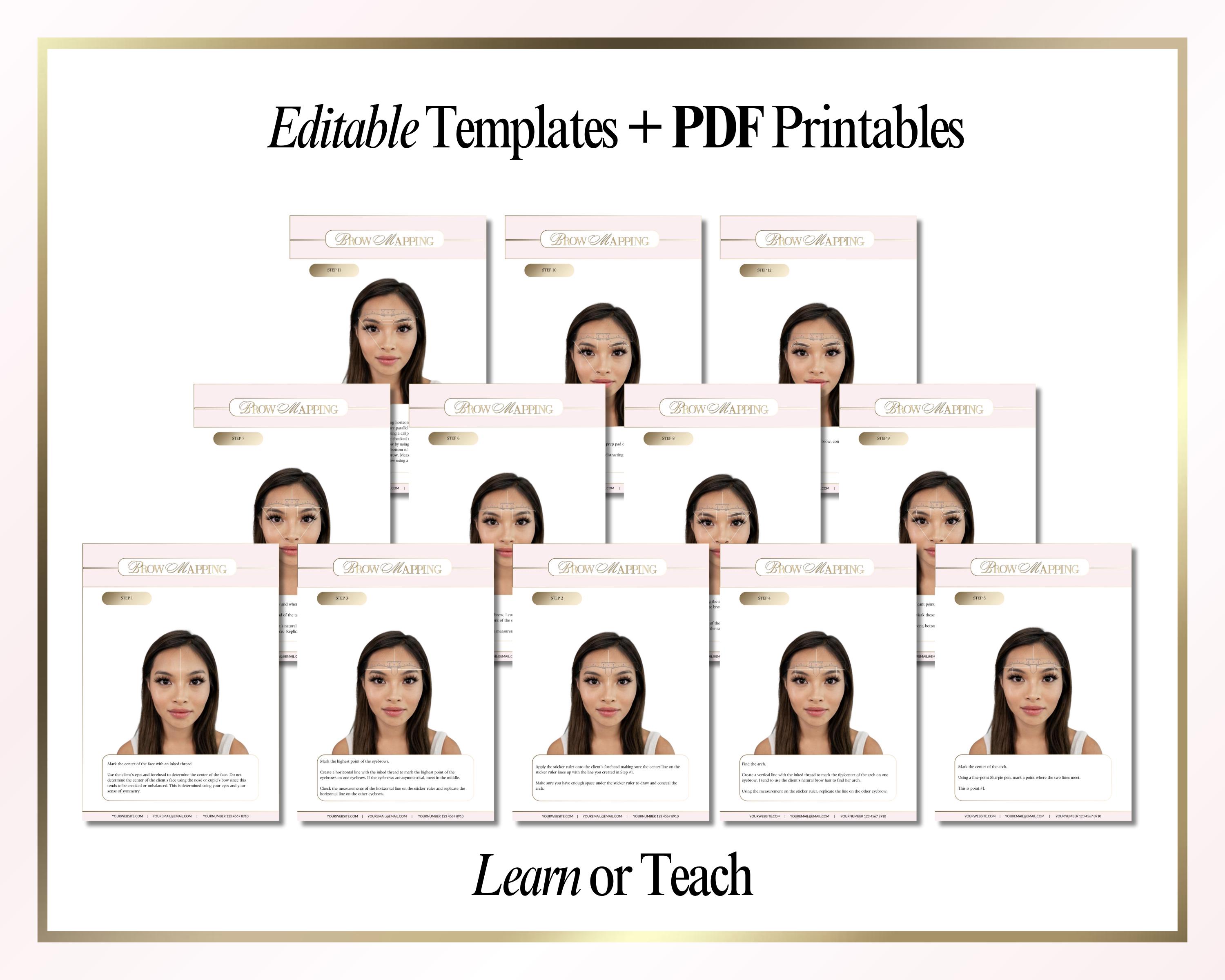 Eyebrow Mapping Tutorial: Step-by-step Brow Practice Sheets (PDF ...