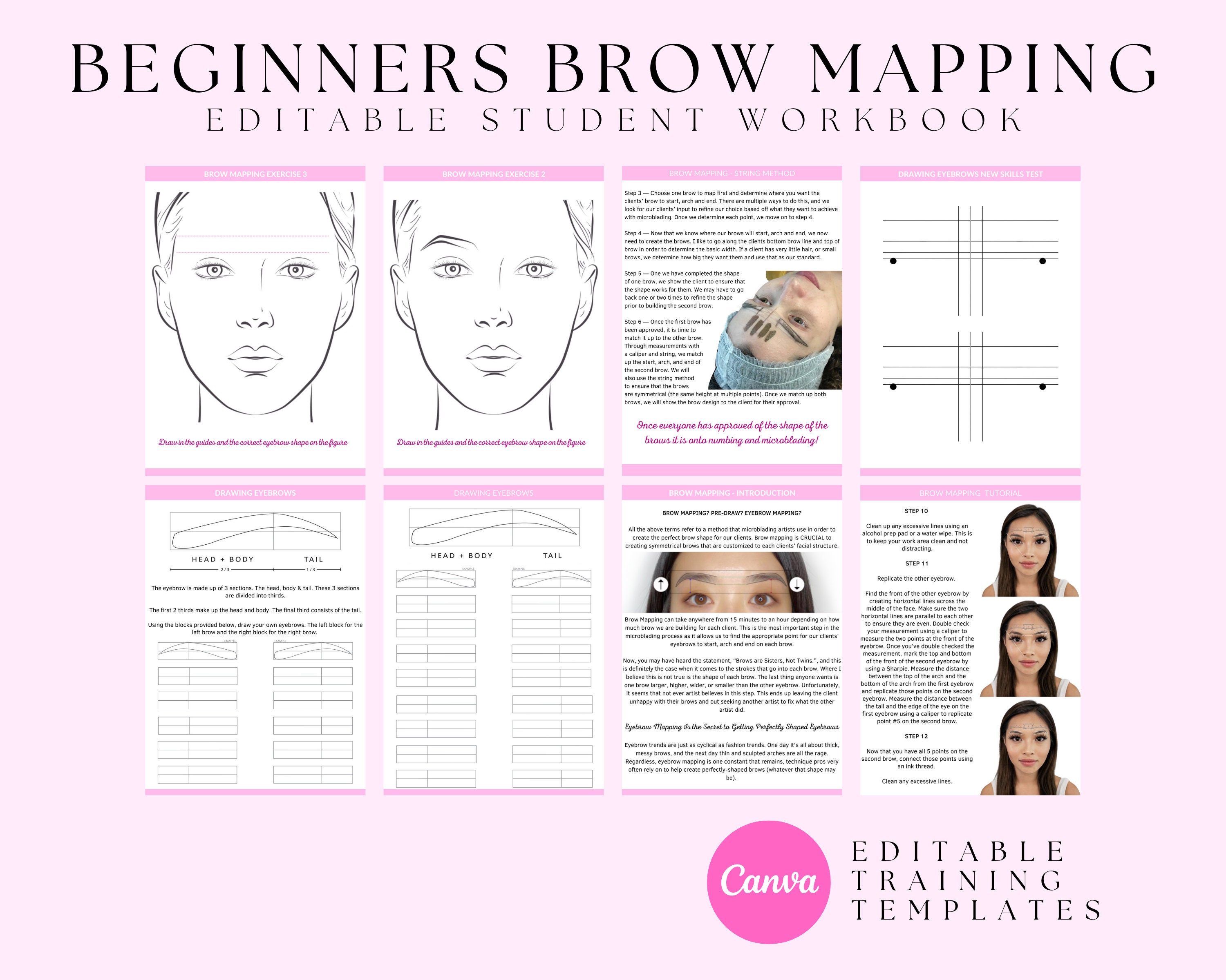 Brow Mapping Practice Workbook, Mapping Practice Course, Microblading ...