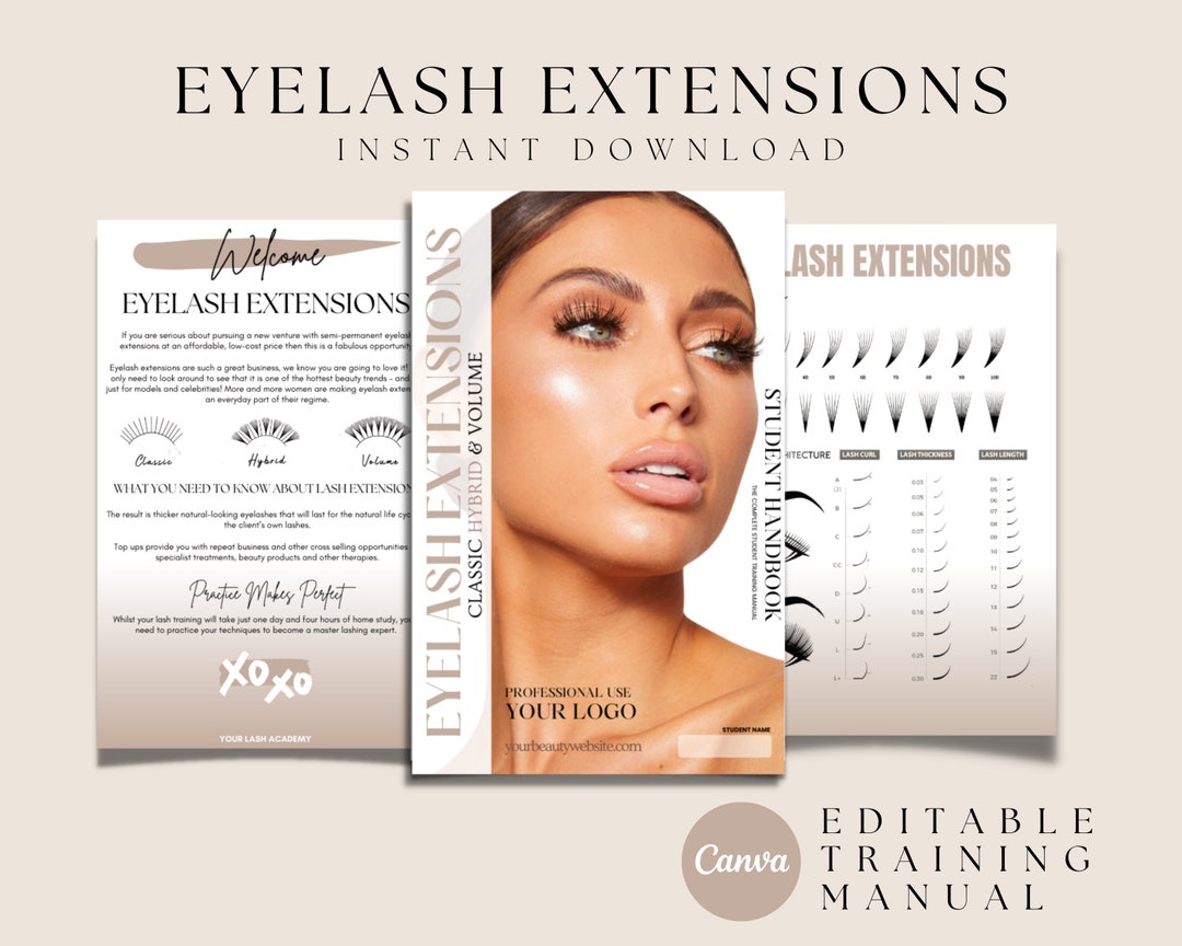 Editable Eyelash Extensions Training Manual Eyelash Training Lash