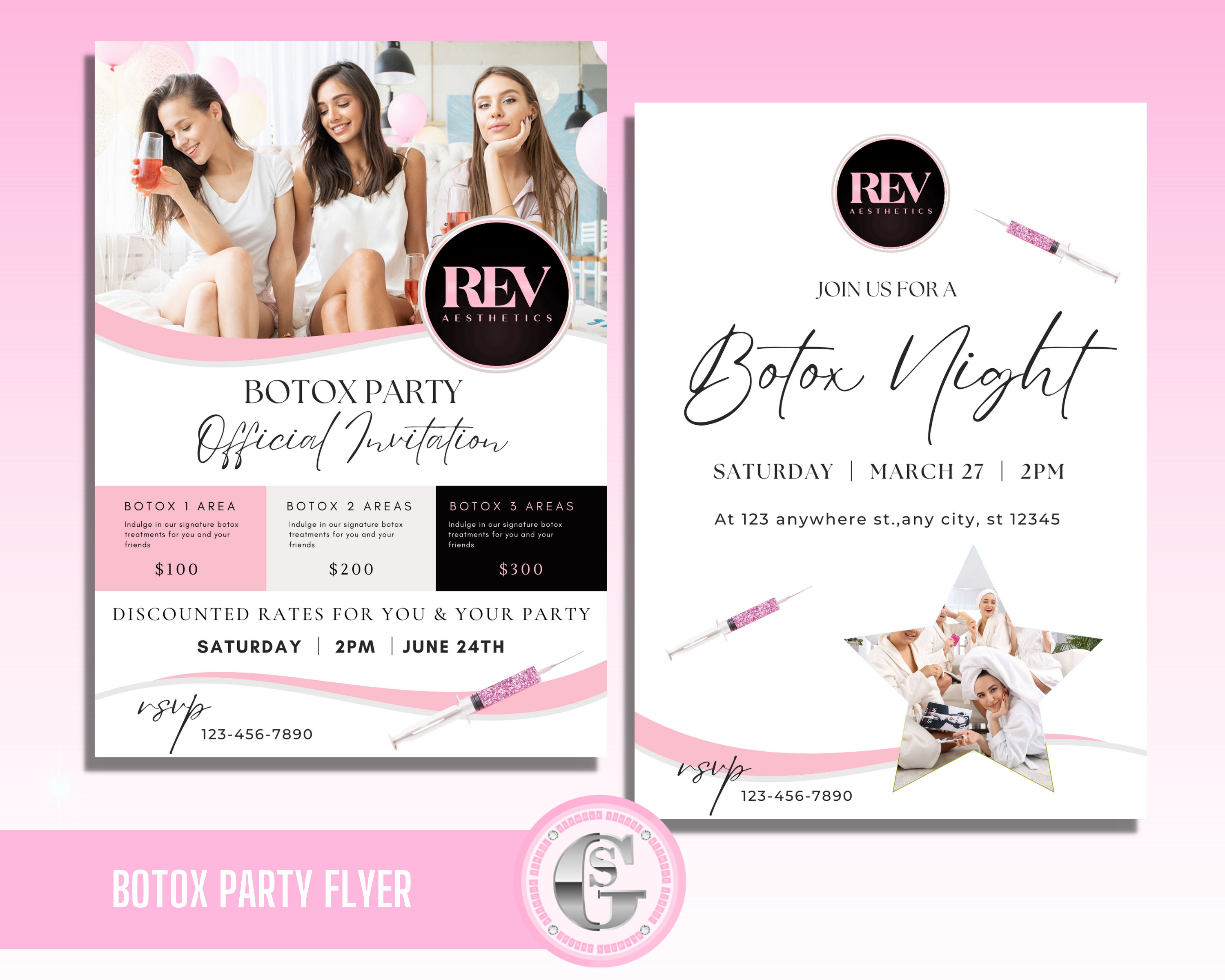 Botox Party Invite Flyer, Botox Party Invitation, Small Business Beauty Branding, Botox Party ...
