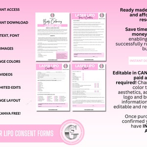 Laser Lipo EDITABLE Consent Forms, Bodyworkers Consent, Sculpting Form ...