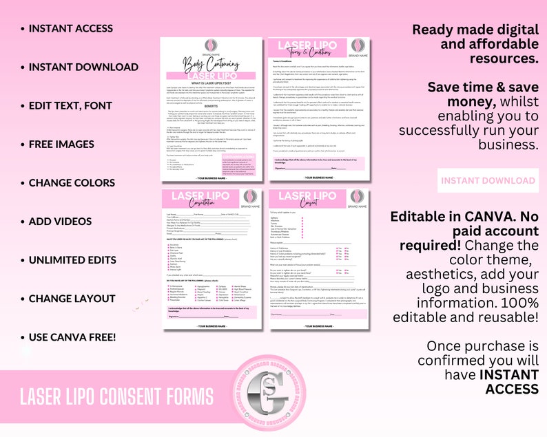 Laser Lipo EDITABLE Consent Forms, Bodyworkers Consent, Sculpting Form ...