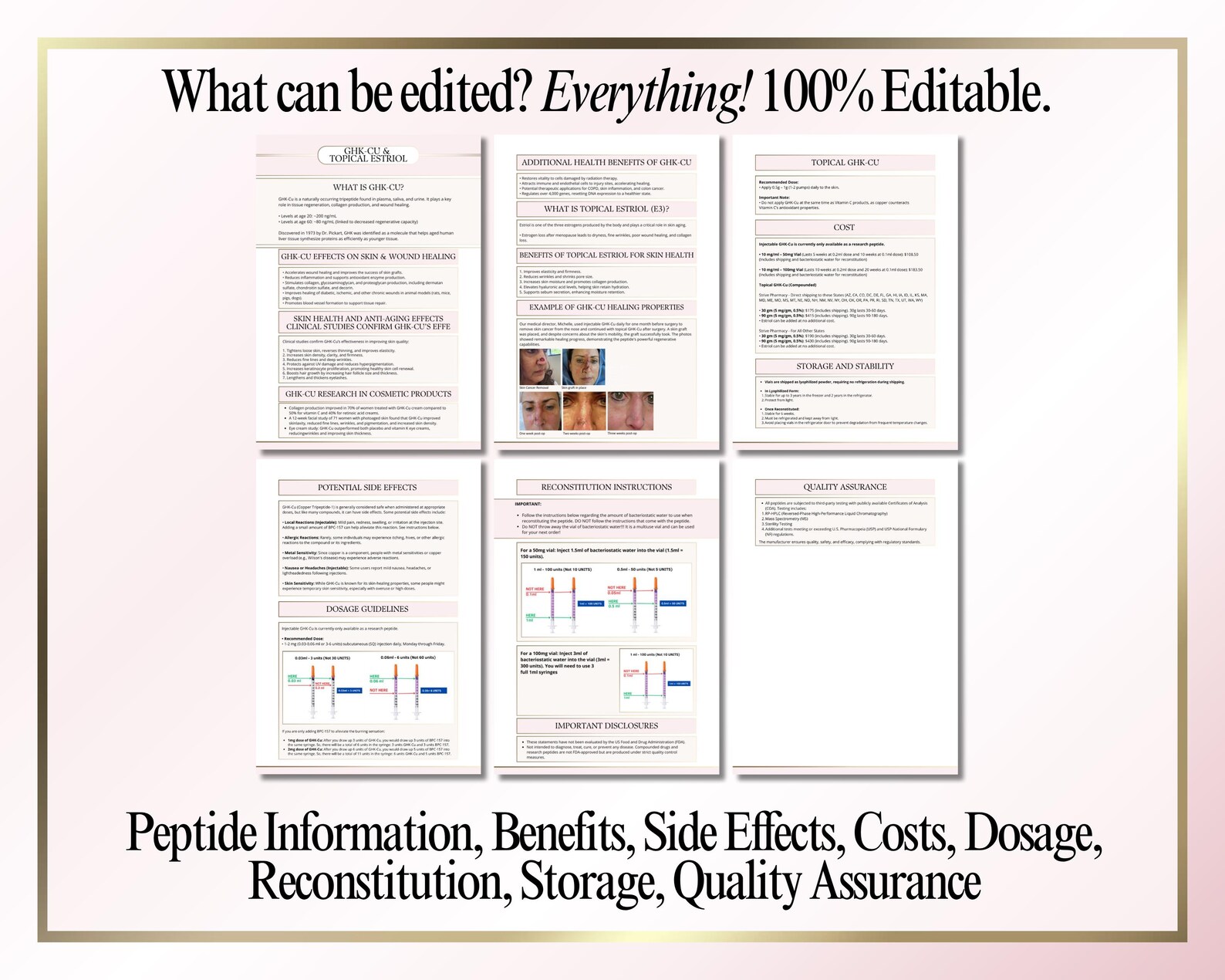 Editable Ghk-cu Peptide & Topical Estriol Forms: Medspa Templates ...