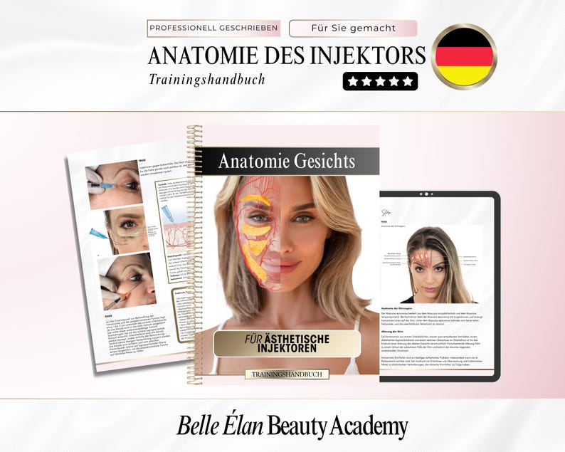 GERMAN Aesthetic Injector Facial Anatomy Training Manual, Cosmetic ...