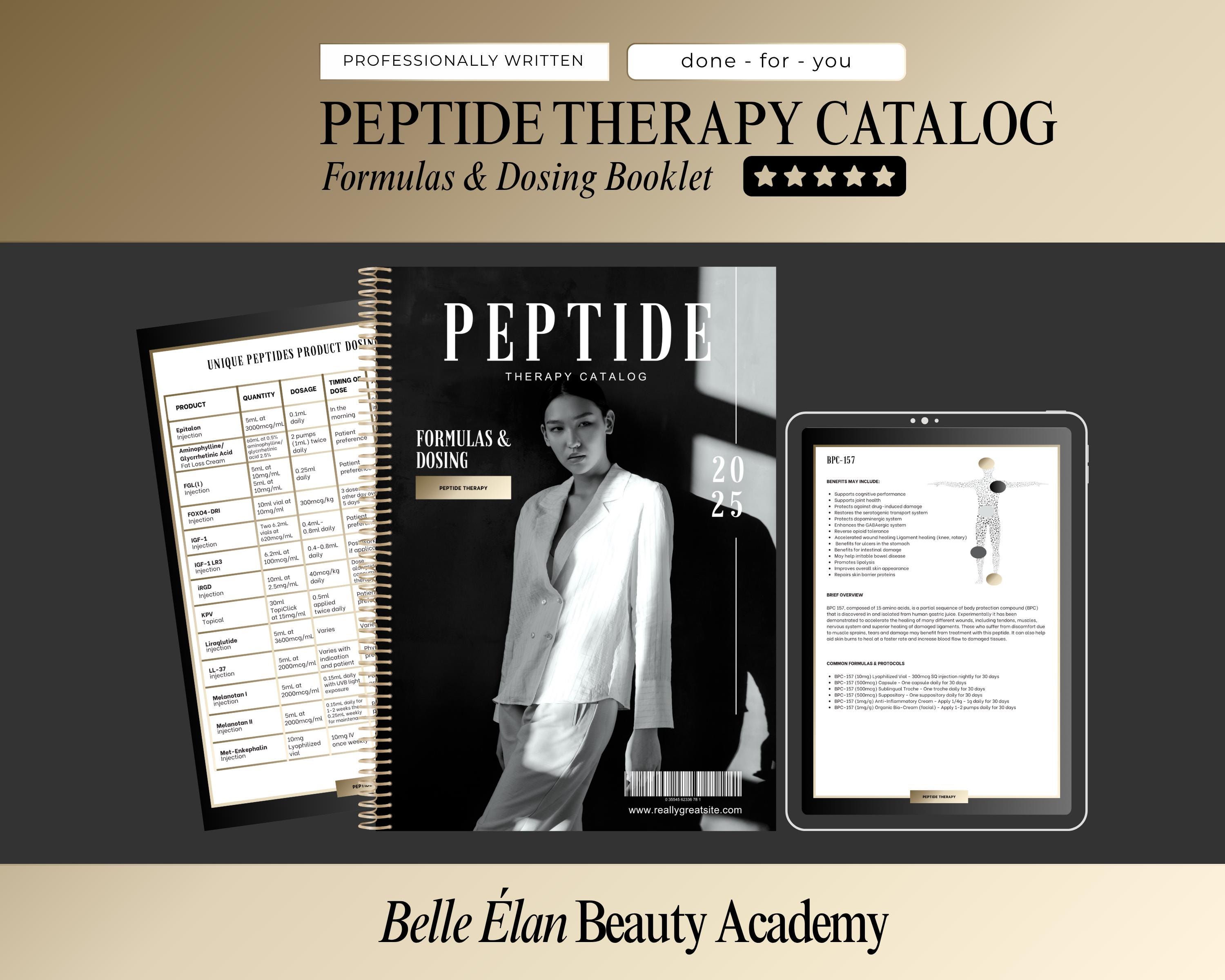 Peptide Therapy Formulas & Dosage: Cheat Sheet Ebook (canva Template ...