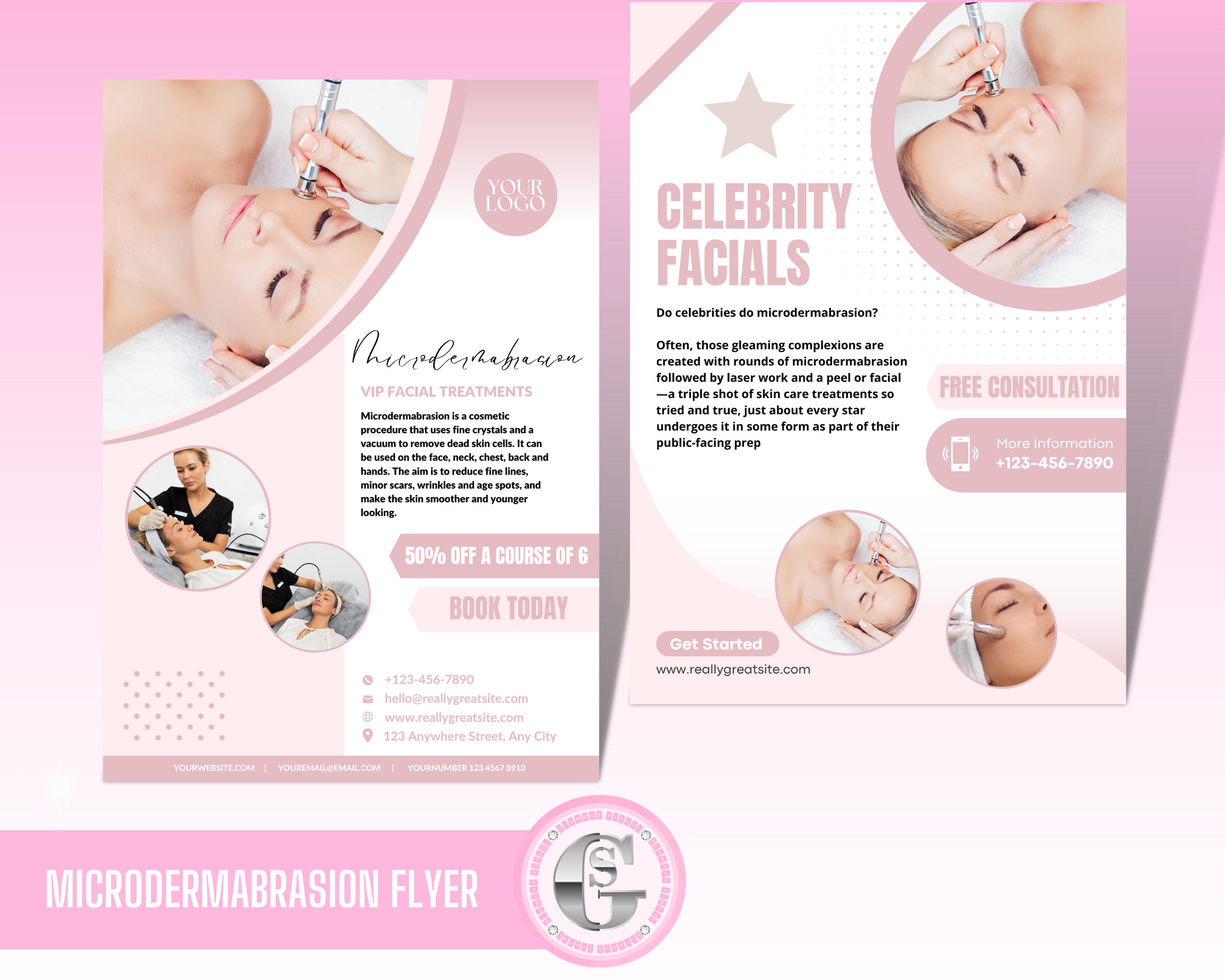 Microdermabrasion Facials Flyer, Small Business Beauty Branding ...