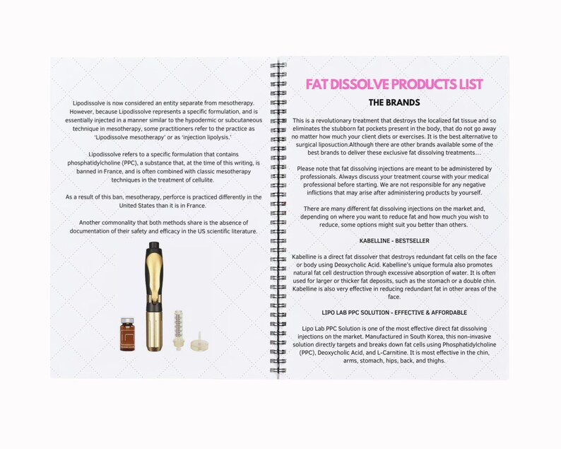 Hyaluron Pen Fat Dissolve Training Manual: Mesotherapy Guide (editable ...