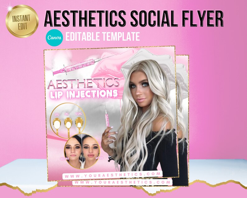 Aesthetics Flyer, Lip Filler Flyer, Lip Injections, Lip Dissolve ...
