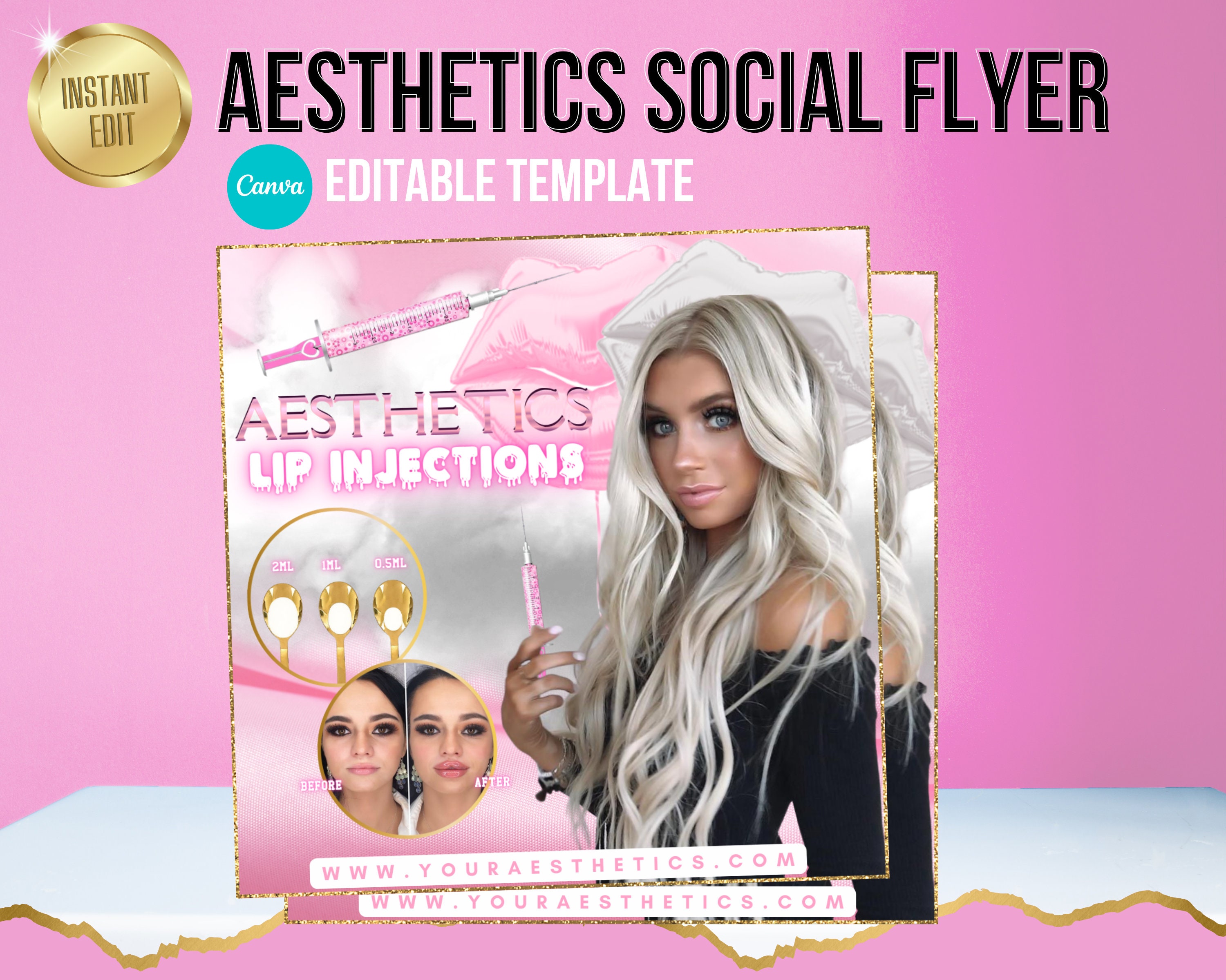 Aesthetics Flyer, Lip Filler Flyer, Lip Injections, Lip Dissolve ...
