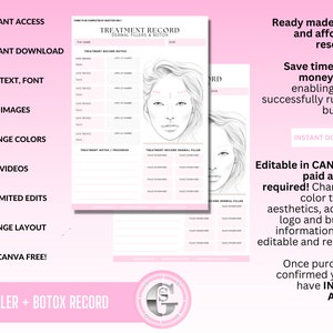 Nurse Injector Client Treatment Record, Botox Forms, Dermal Filler ...