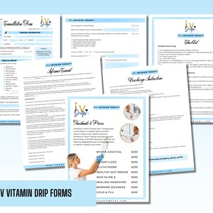 Vitamin Drip Forms, IV Nutrient Drip, IV Vitamin Therapy,intravenous ...