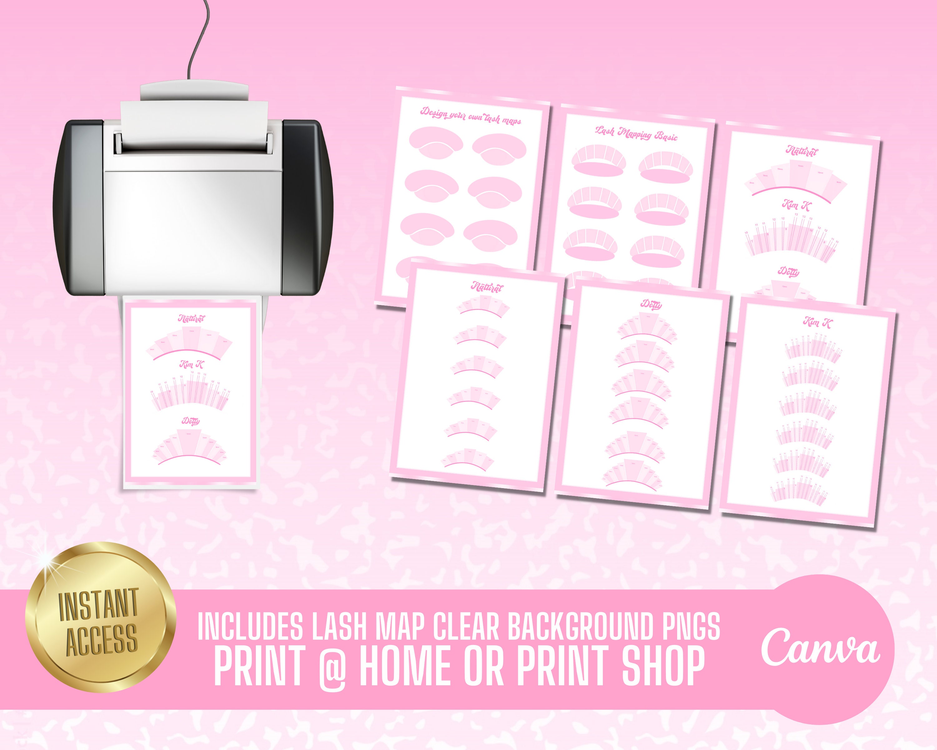 Lash Maps for Lash Techs, Editable Lash Mapping Forms, PNG Lash Maps ...