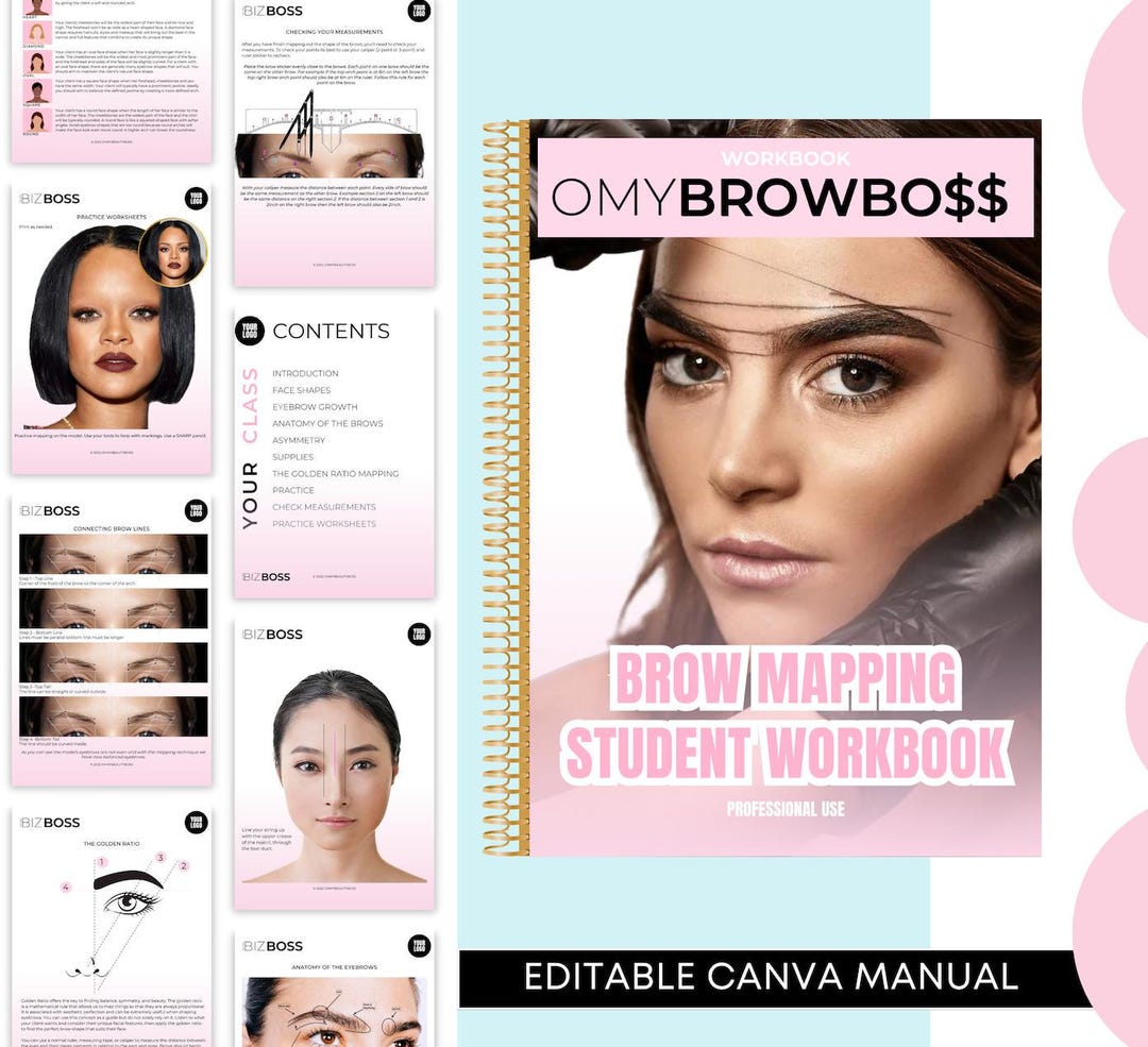 Editable Brow Mapping Workbook Template, Brow Mapping Training Guide ...