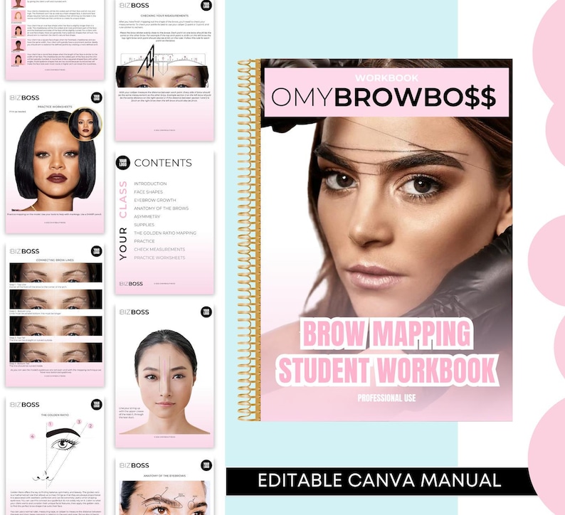 Editable Brow Mapping Workbook Template, Brow Mapping Training Guide ...