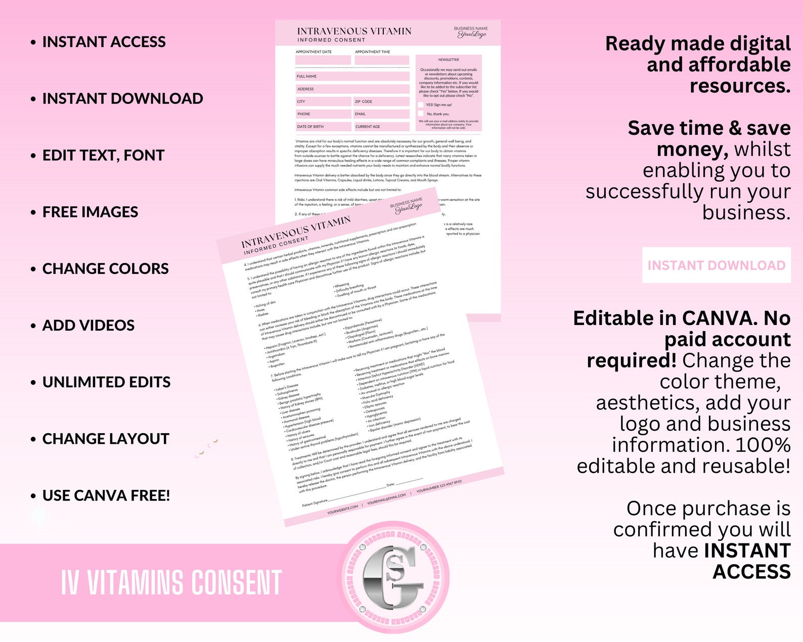 IV Vitamin Drip Consent Forms, Intravenous Vitamin Drip Consent Forms ...