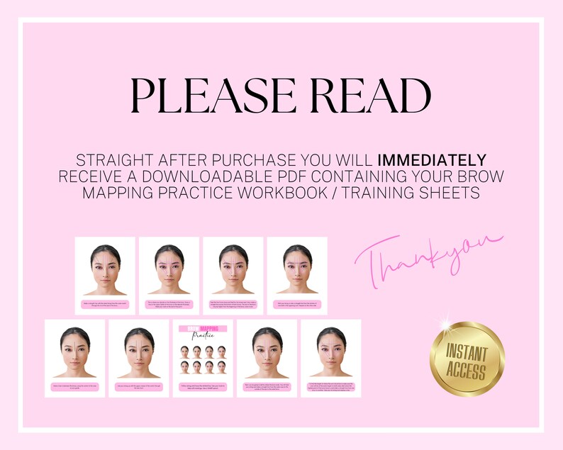 Brow Mapping Practice, Brow Mapping Tutorial, Brow Mapping Lesson, Step by Step, Workbook ...